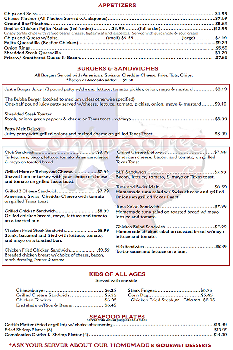 local restaurant, cafe, diner, Oak Ridge, TX